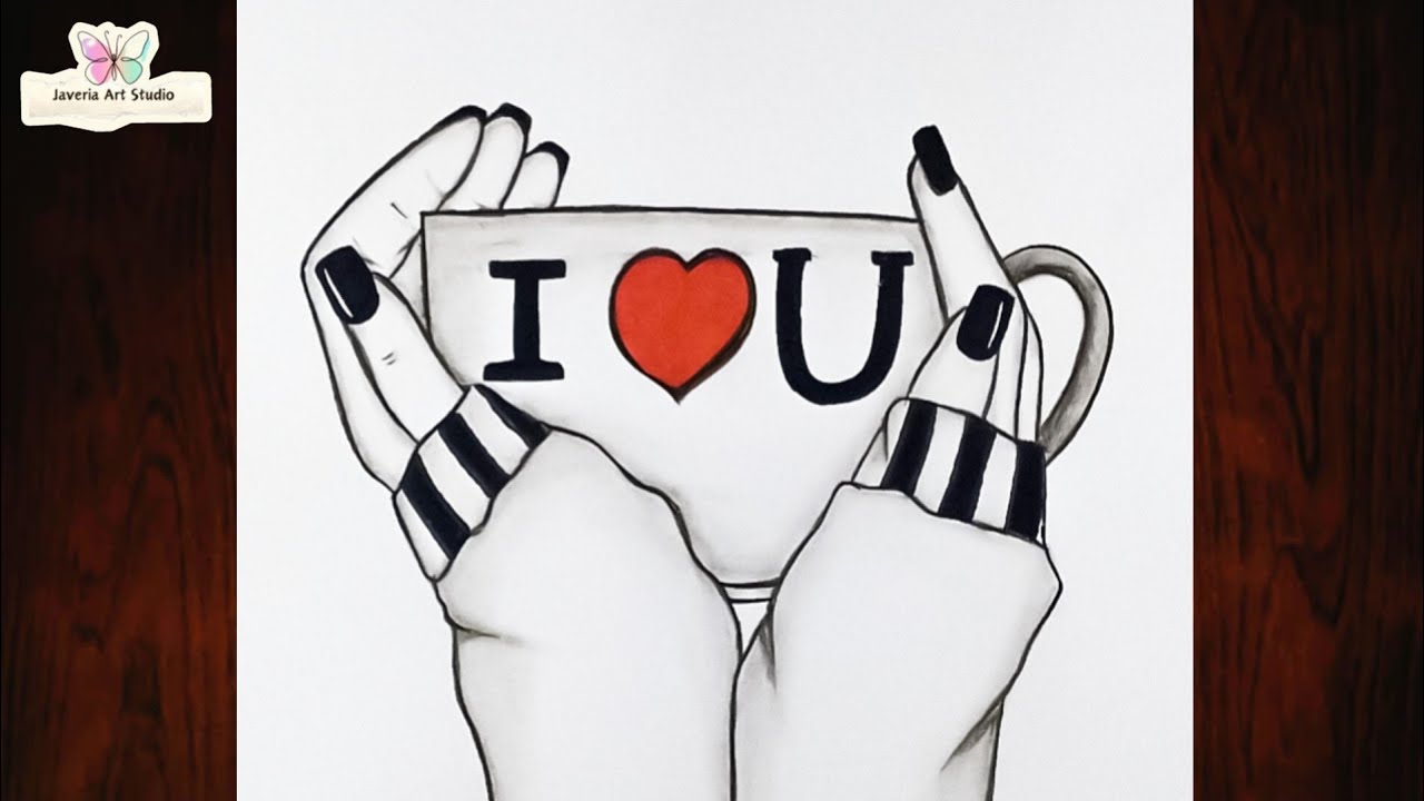 How to draw hands holding a cup | Pencil sketch | Easy drawing step by ...