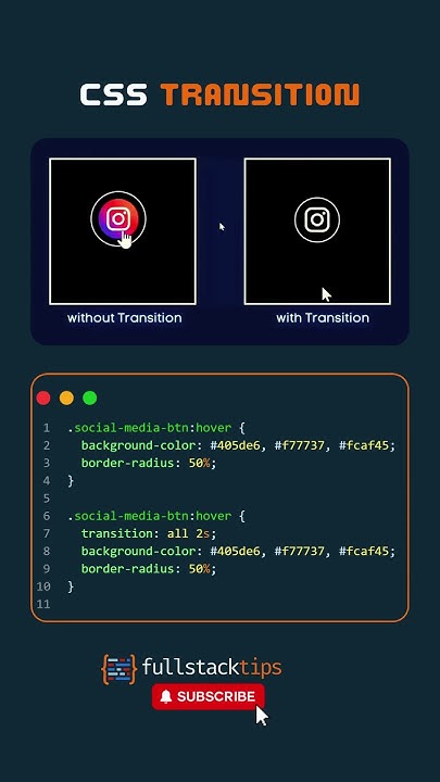 HtmlCssTips: #07 - Css Transition #htmlcss #html #fullstack #css #css #css3 #html5 - YouTube