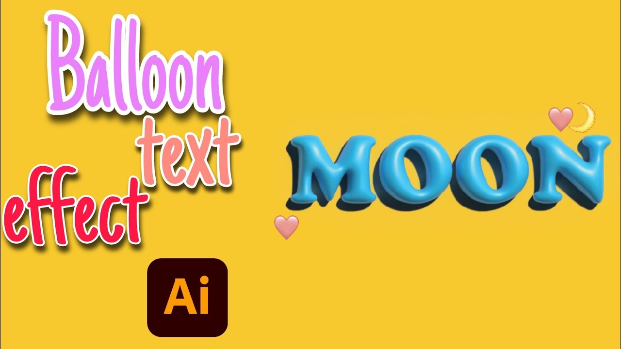 Balloon Text Effect in Illustrator| Typography | Illustrator Tutorial ...