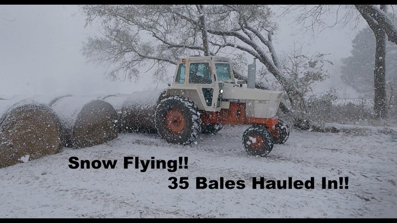 Hauling Hay in the Snow - YouTube