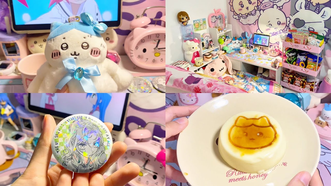 my pink heisei retro room tour ! 🍮 chiikawa pudding, green yuri haul ☘️ ...