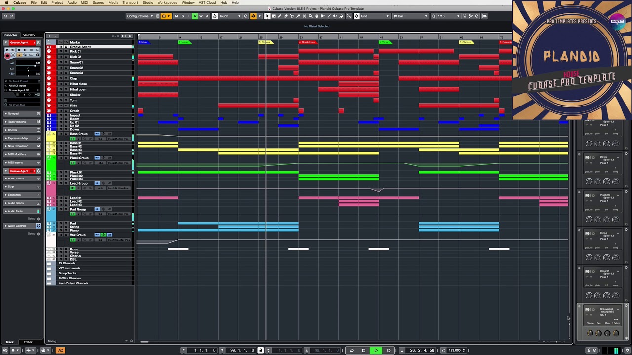 House Cubase Pro Template Plandid #Cubase10 #Cubase Pro #DAW #Template #Musicproduction - YouTube