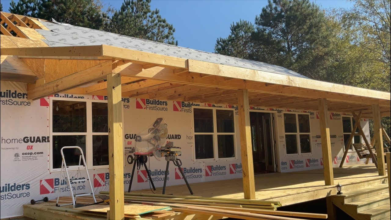 Building My House Alone Roof Work Today - YouTube