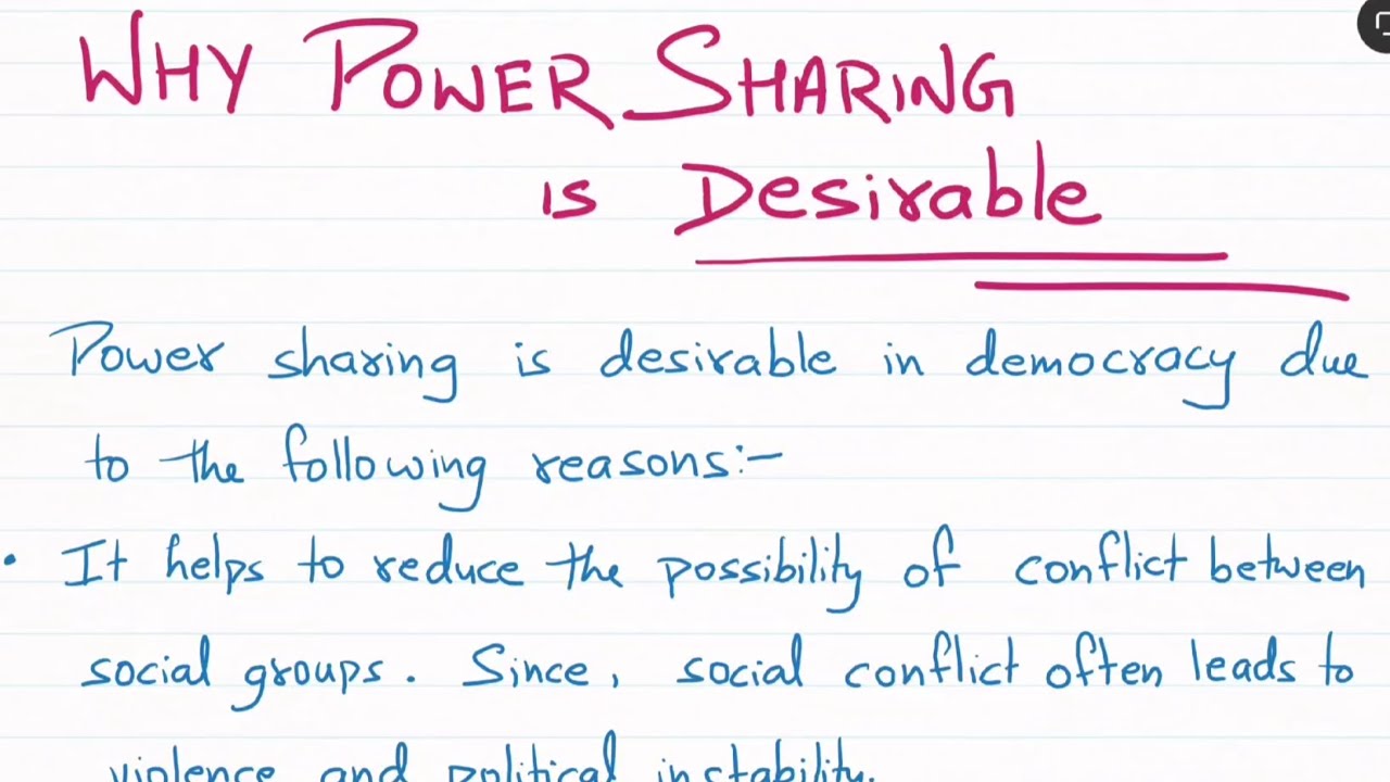 Why Power Sharing is Desirable - YouTube