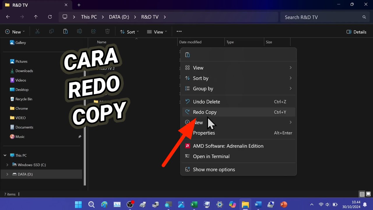 Cara Redo Copy di File Explorer Laptop Windows 11 - YouTube