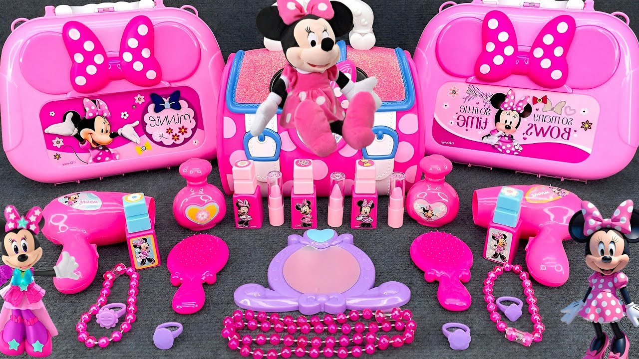 Satisfying with Unboxing Cute Pink Minnie Mouse Makeup Playset | Review ...