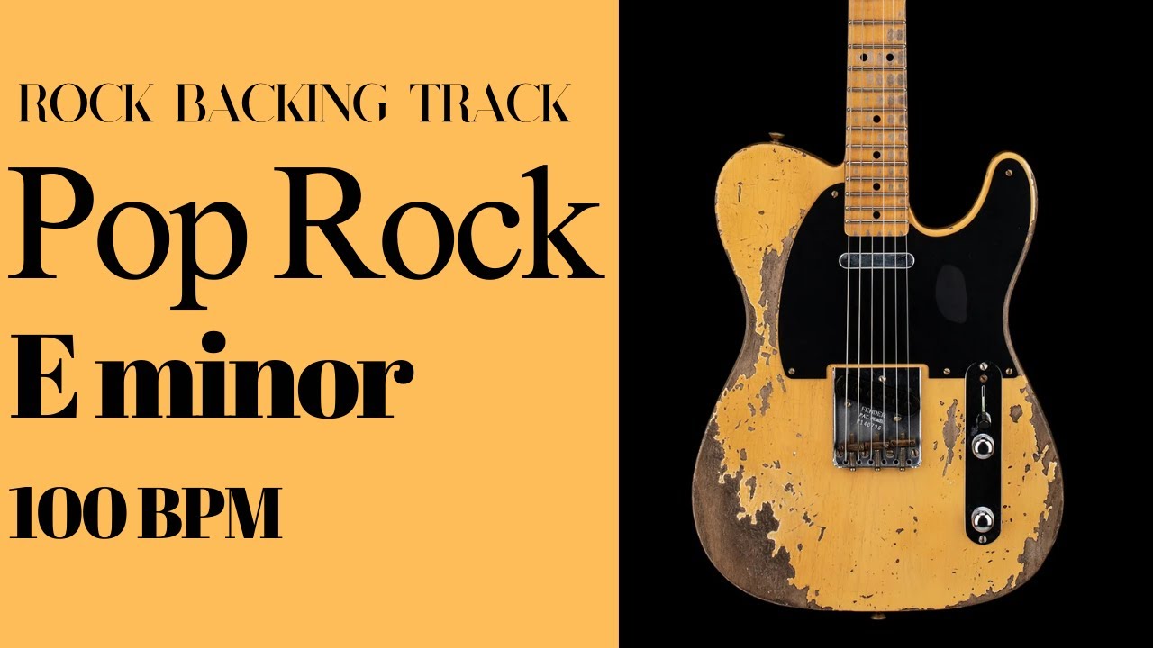 E minor Backing Track Pop Rock 100 Bpm - YouTube
