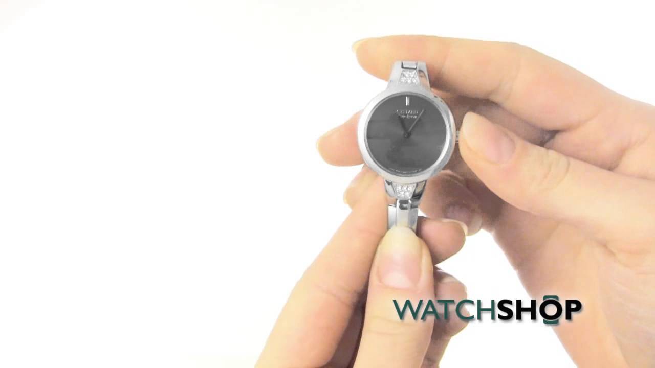 Citizen Ladies' Sihouette Swarovski Crystal Bangle Eco-Drive Watch ...