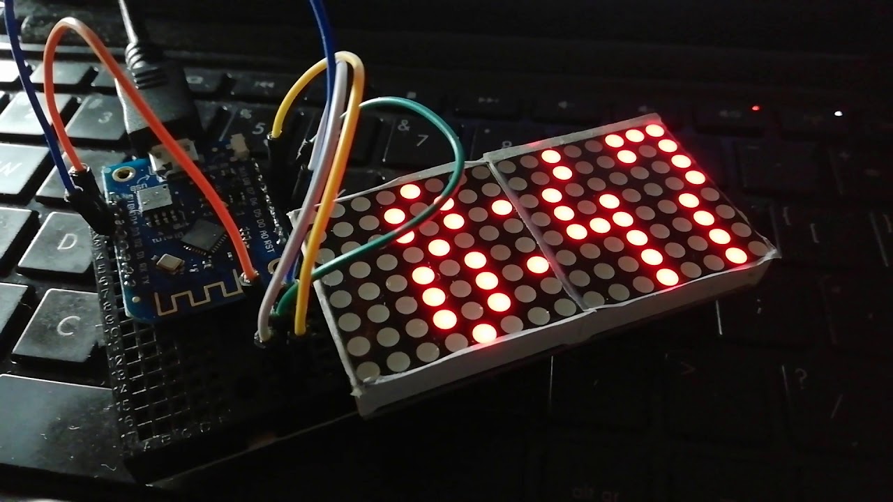 NTP clock on two 8x8 led matrix - YouTube