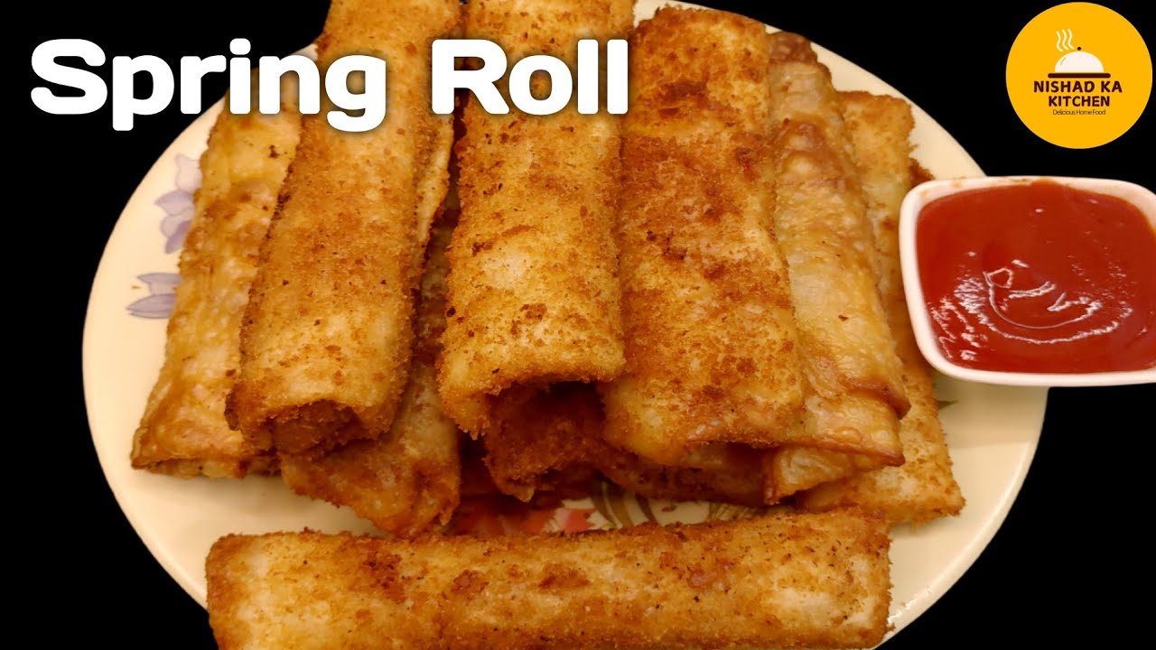 Veg Spring Roll Recipe With Homemade Spring Rolls Sheet | Crispy ...