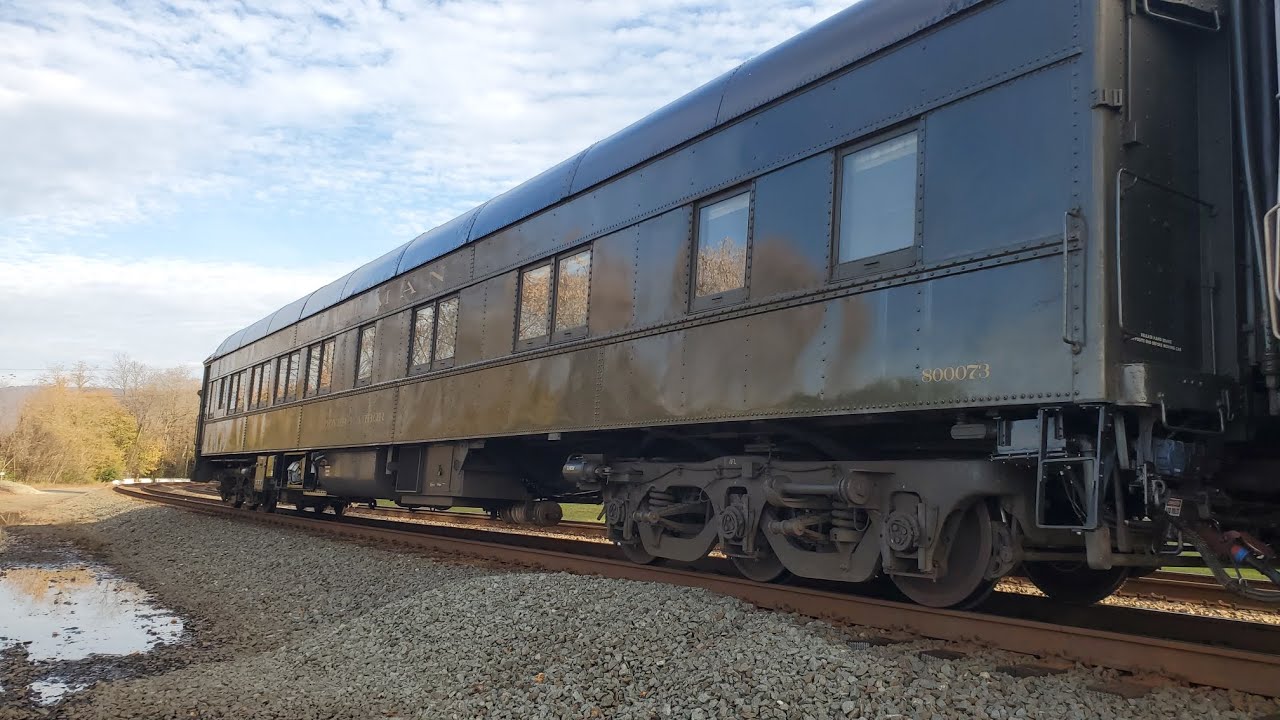 Dover Harbor Pullman Car trails on the westbound Pennsylvanian at Lewistown, PA (11/04/2023 ...