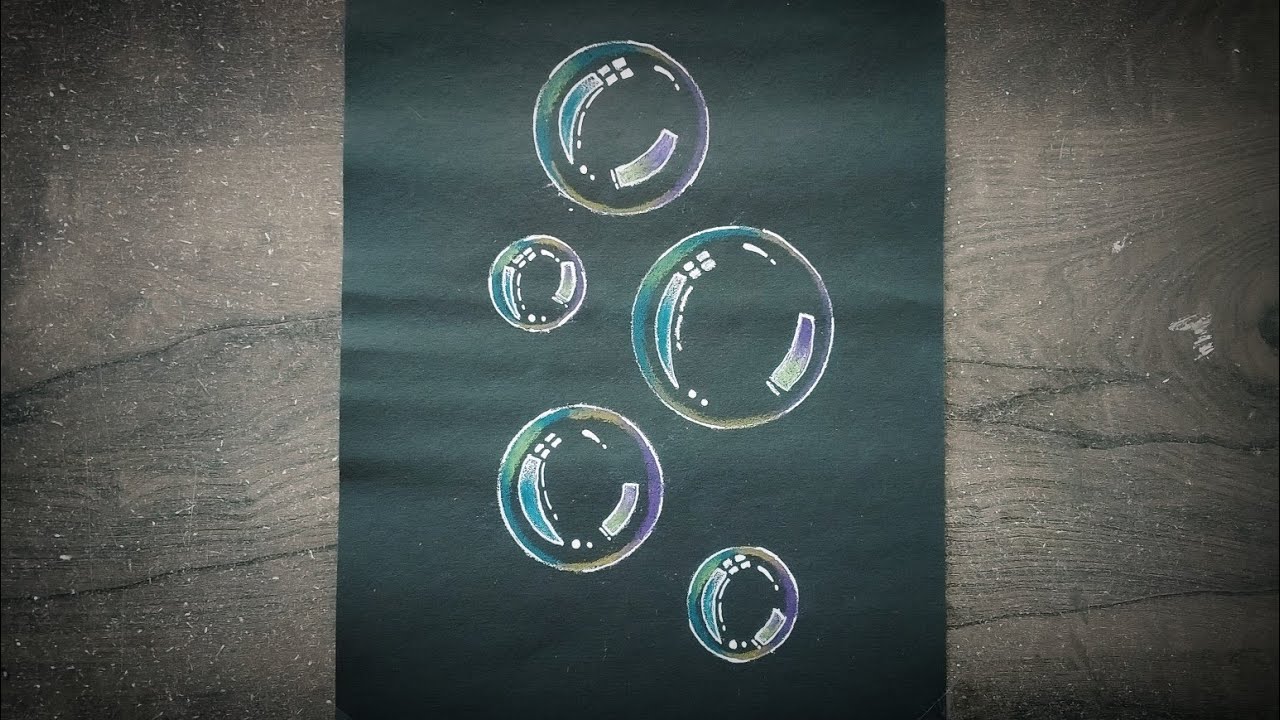 How to draw bubbles drawing /on Black sheet - YouTube
