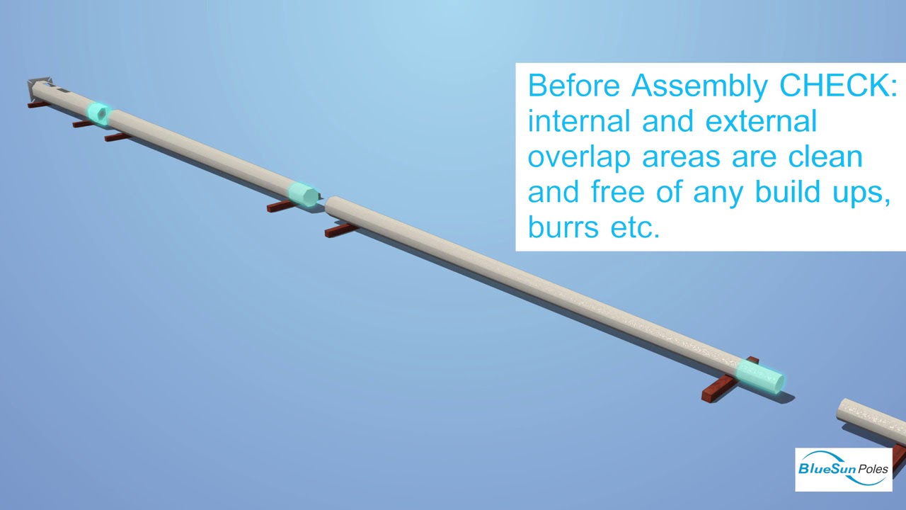 BlueSun Poles Tapered Sectioned Pole Assembly - YouTube