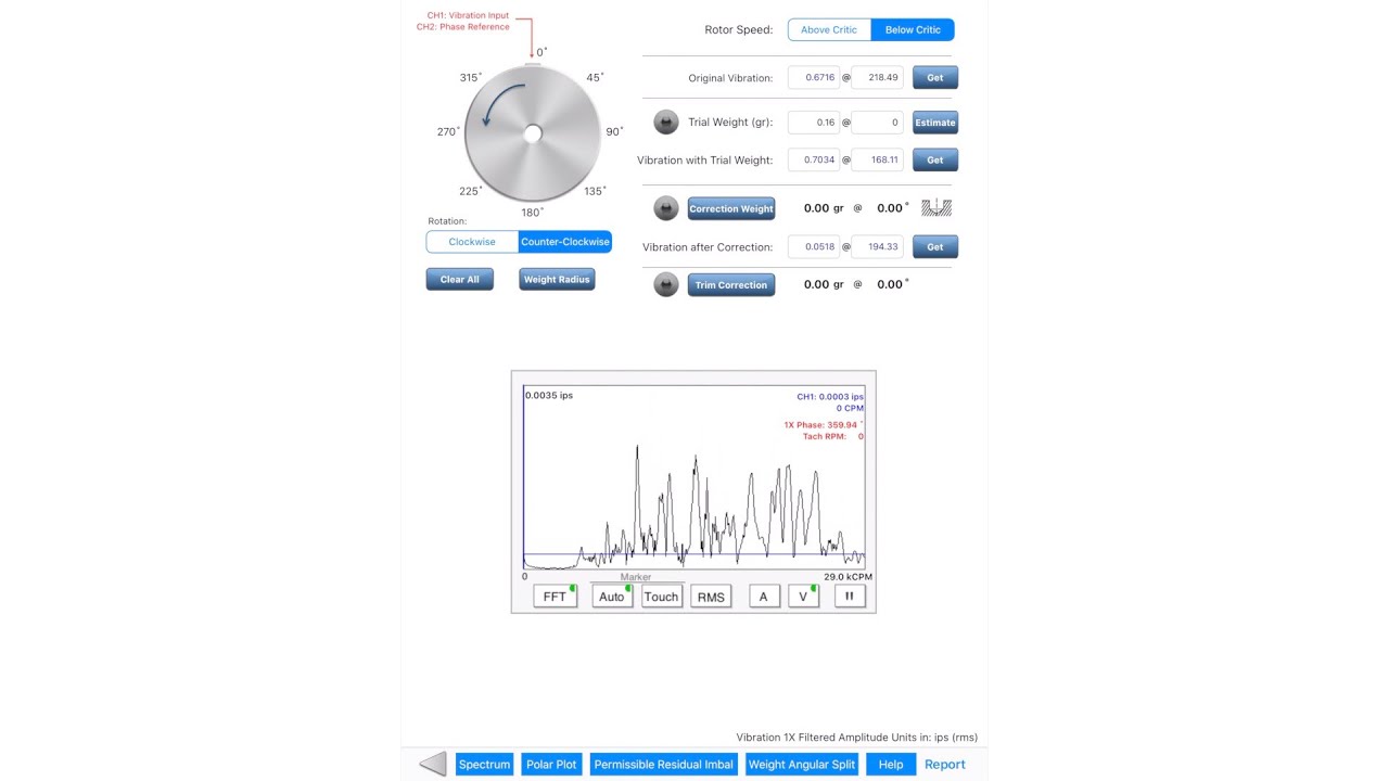 iRotorBalancer iPad Rotor Balancing App Demo - YouTube