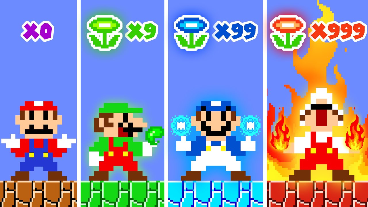 MARIO POWER! When Everything Mario Touches Turn To Fire, Iced and Acid ...
