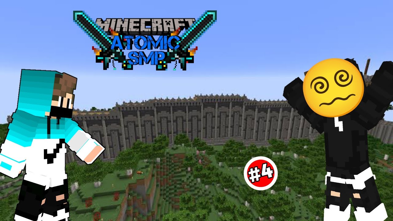 I MADE MY CASTLE WALLS IN MINECRAFT ATOMIC SMP #4 - YouTube