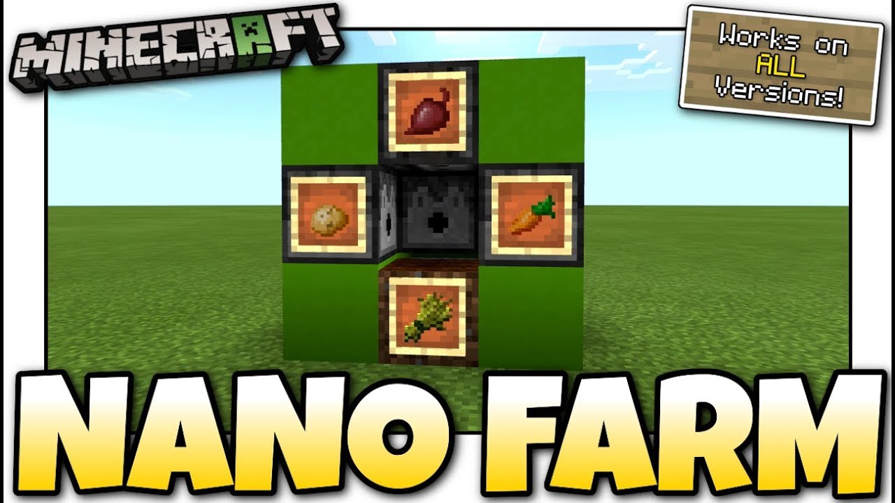 Minecraft Bedrock - MICRO FARM 🌾 NANO 🥕( All Crops )[ Tutorial ] MCPE ...