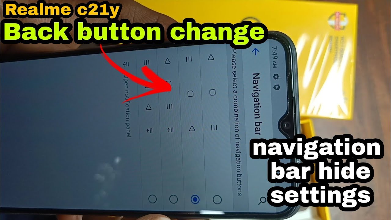 how to change back button in realme c21y - YouTube