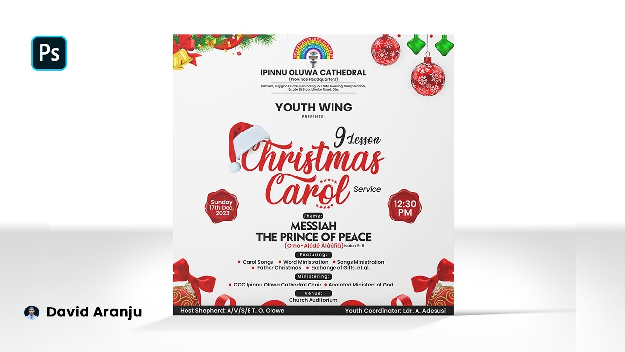 Christmas Carol Flyer Design Tutorial on Photoshop - YouTube