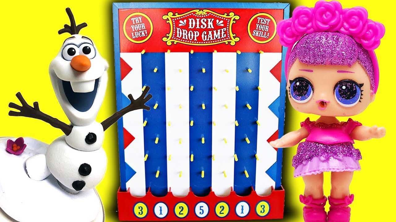 LOL Dolls and Frozen Disk Drop Game! Play & Sing with Sugar Queen, Elsa ...
