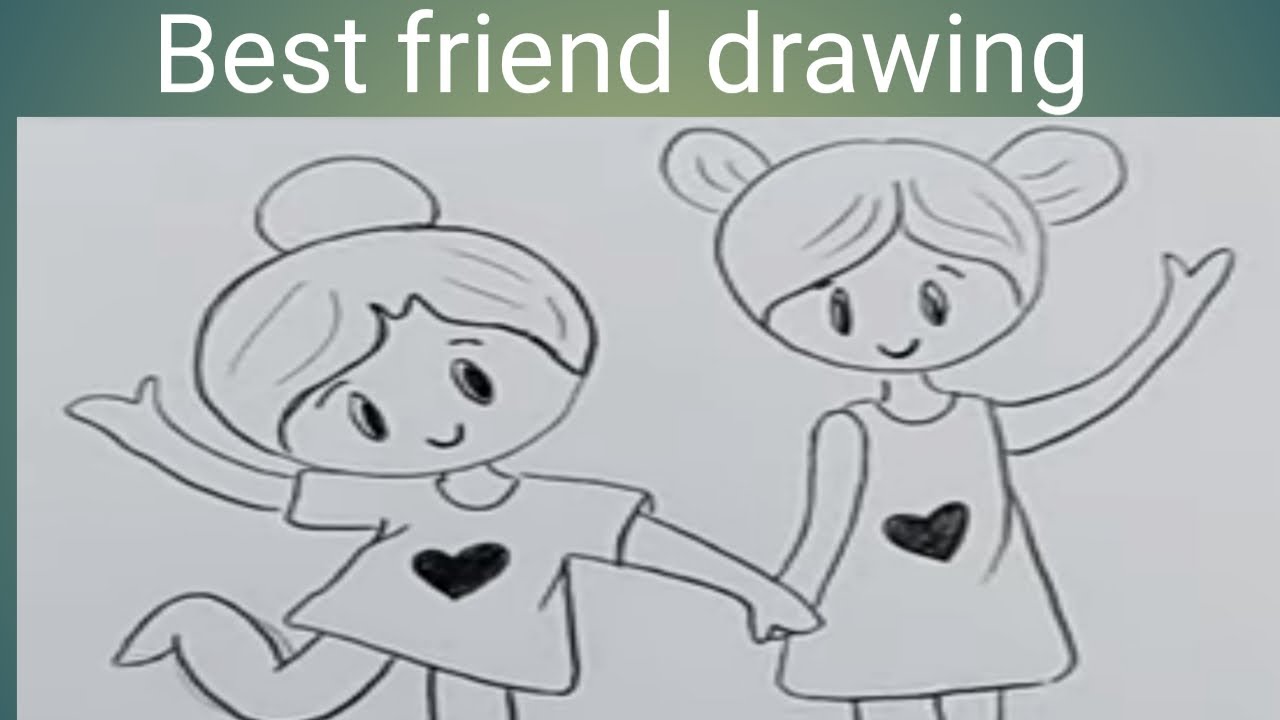 Best friend girl easy drawing l pencile drawing l Easy drawing. - YouTube