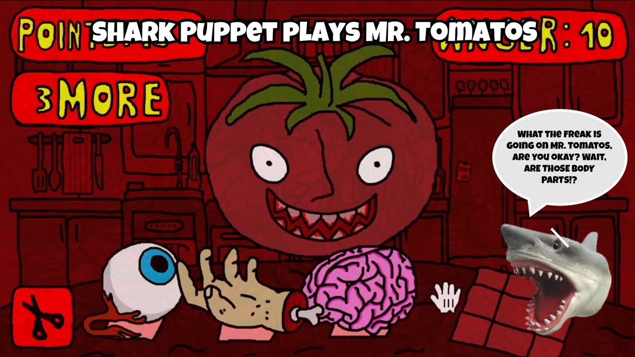 SB Movie: Shark Puppet plays Mr. TomatoS! - YouTube