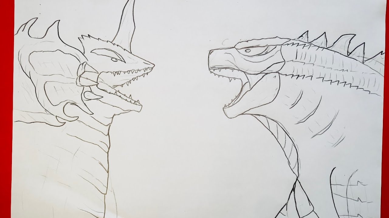 How to draw Godzilla Vs Destroyah | Monsterverse - YouTube