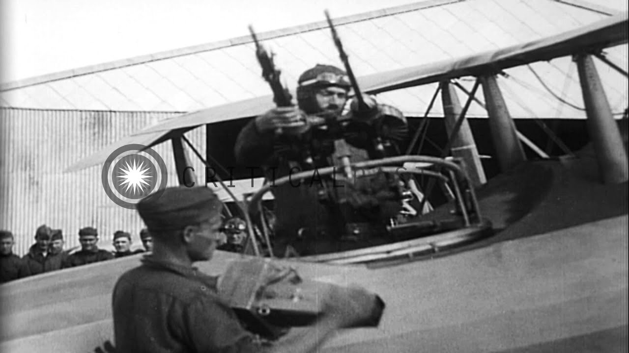 Salmson 2A2 aircraft of Aerial Recon Squadron.Pilot and observer-gunner ...