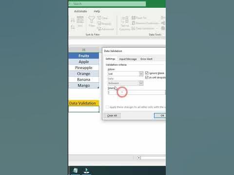 Excel Data Validation #exceltips #exceltutorial #howto #tutorials - YouTube
