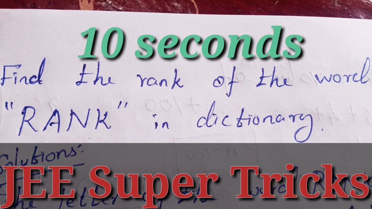 Find the rank of the word RANK in dictionary - YouTube