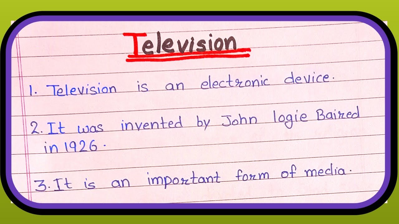 Essay on telivision in English| Television day essay writing| 10 lines ...