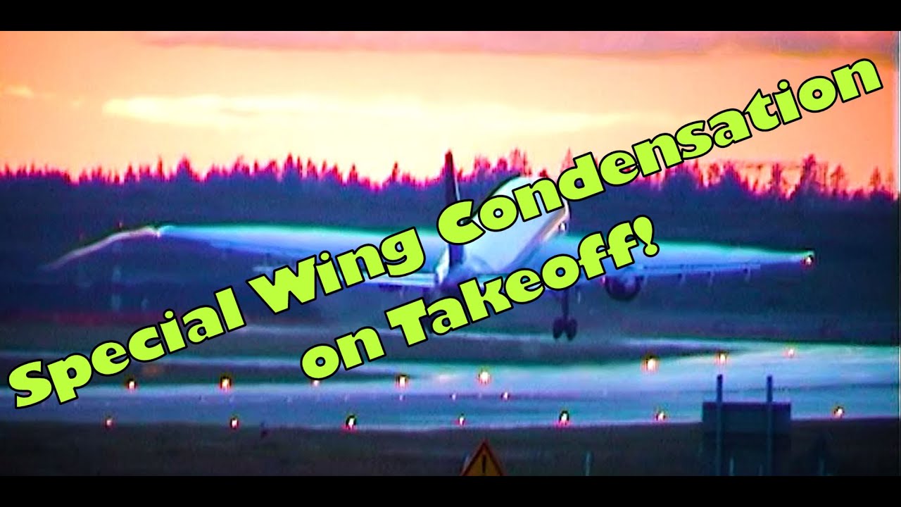 UPS Airbus A300 taking off, with "Wing Condensation" forming above the ...