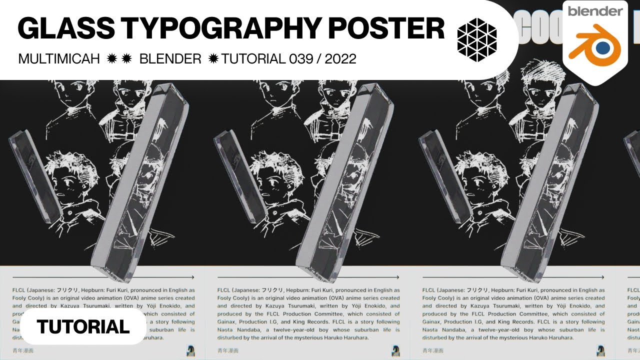 glass typography poster tutorial - blender 3.1 - YouTube