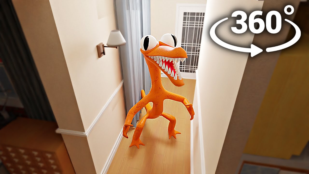 360° Orange enters your House in real life! | Rainbow Friends VR - YouTube