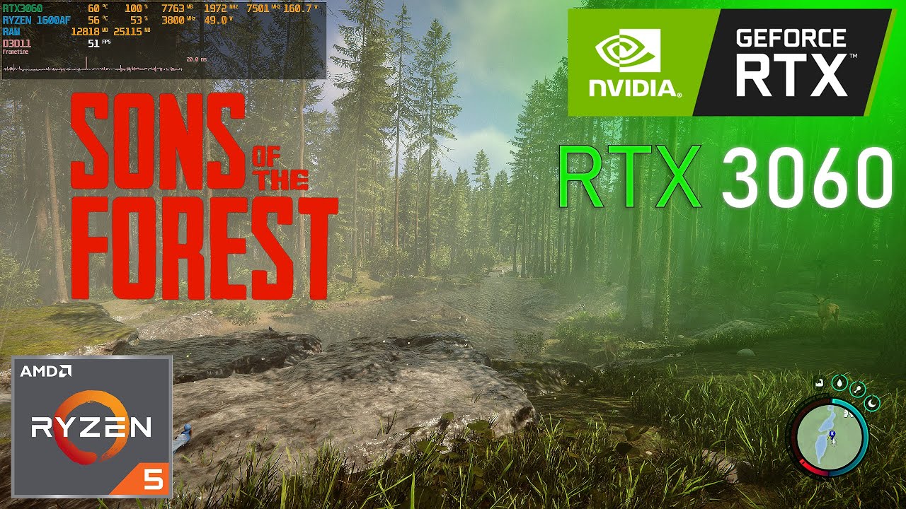 Sons of The Forest : RTX 3060 + RYZEN 5 1600 AF - YouTube