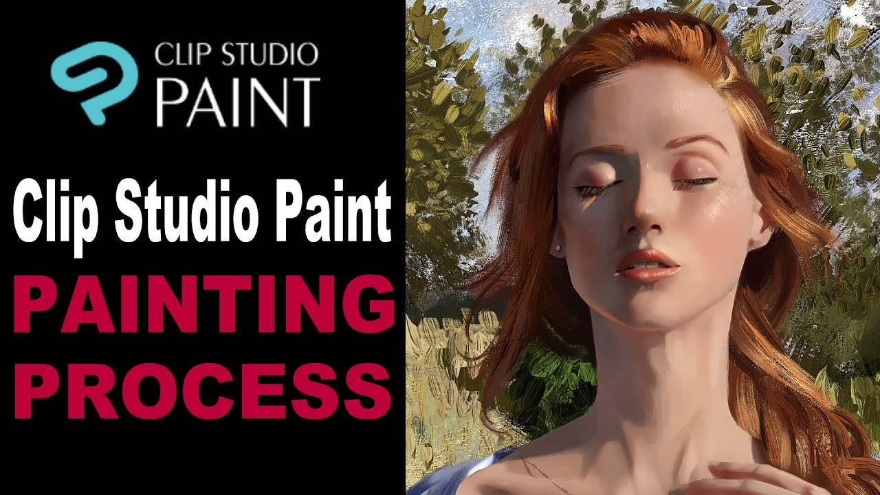 Digital painting process - Clip Studio Paint - Portrait practice - YouTube