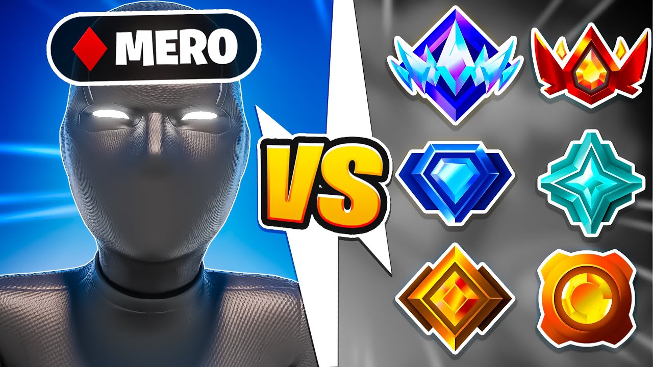 Mero VS EVERY RANK in Fortnite! - YouTube
