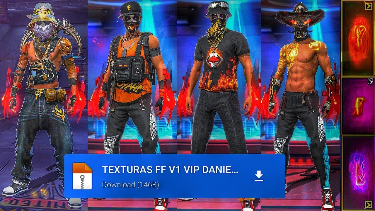 EL MEJOR PACK DE TEXTURAS ACTUALIZADAS FREE FIRE FF MAX 😱 LINK DIRECTO ...