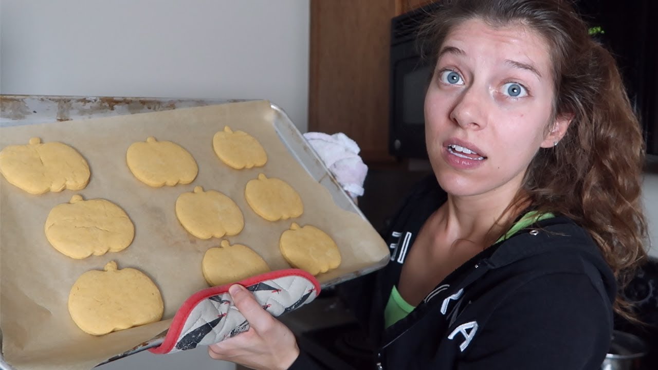 Vegan Halloween Pumpkin Sugar Cookies | Mediocre Kitchen Ep. 1 - YouTube