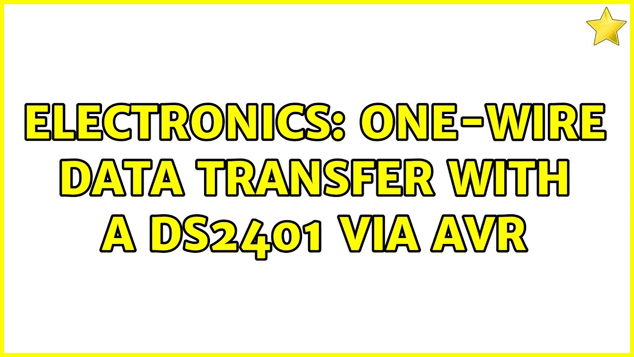 Electronics: One-Wire data transfer with a DS2401 via AVR - YouTube
