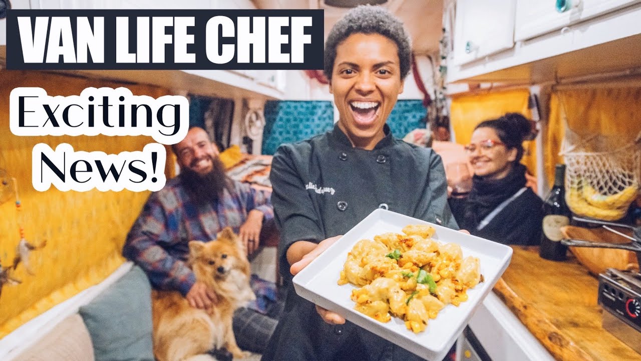 EXCITING NEWS FOR VAN LIFE CHEF | Cooking in a van | STREET CORN MAC N ...