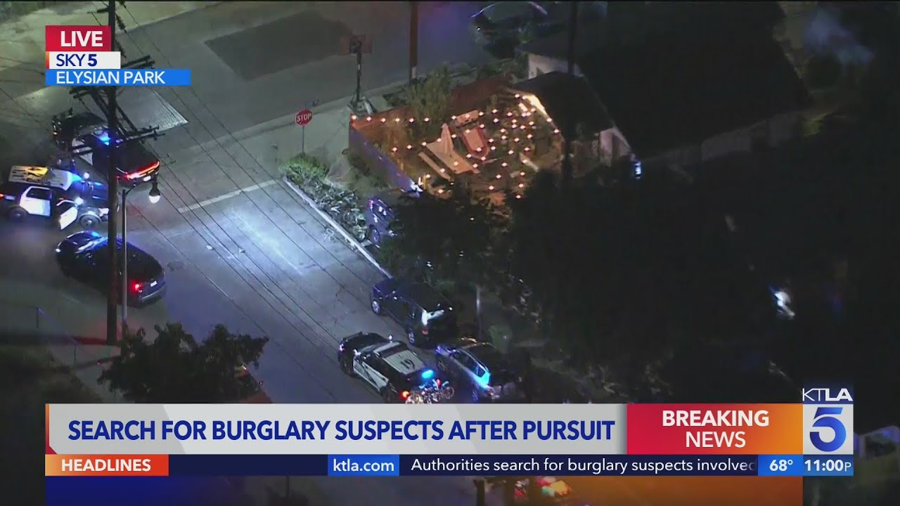 Authorities Search For Burglary Suspects Involved In High Speed Chase
