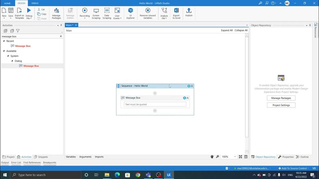 UiPath - Hello World - YouTube