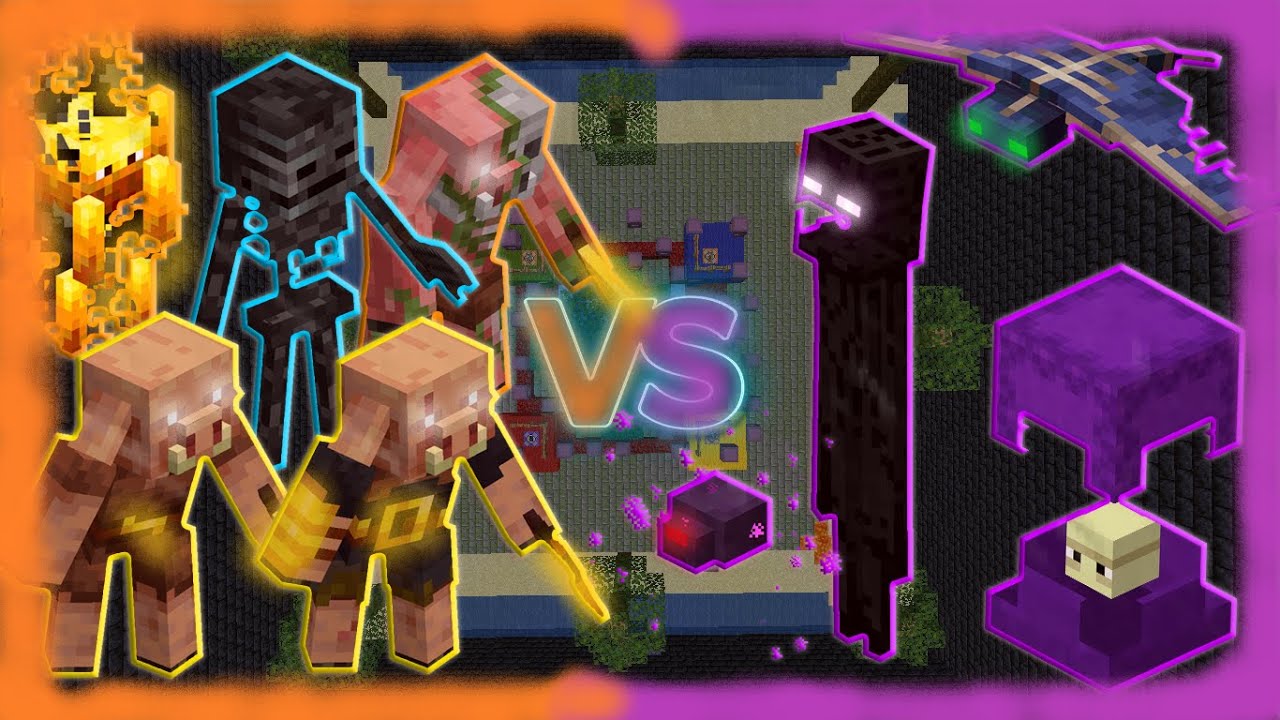 Nether Army vs End Army - Minecraft Mob Battle 1.17.1 - YouTube