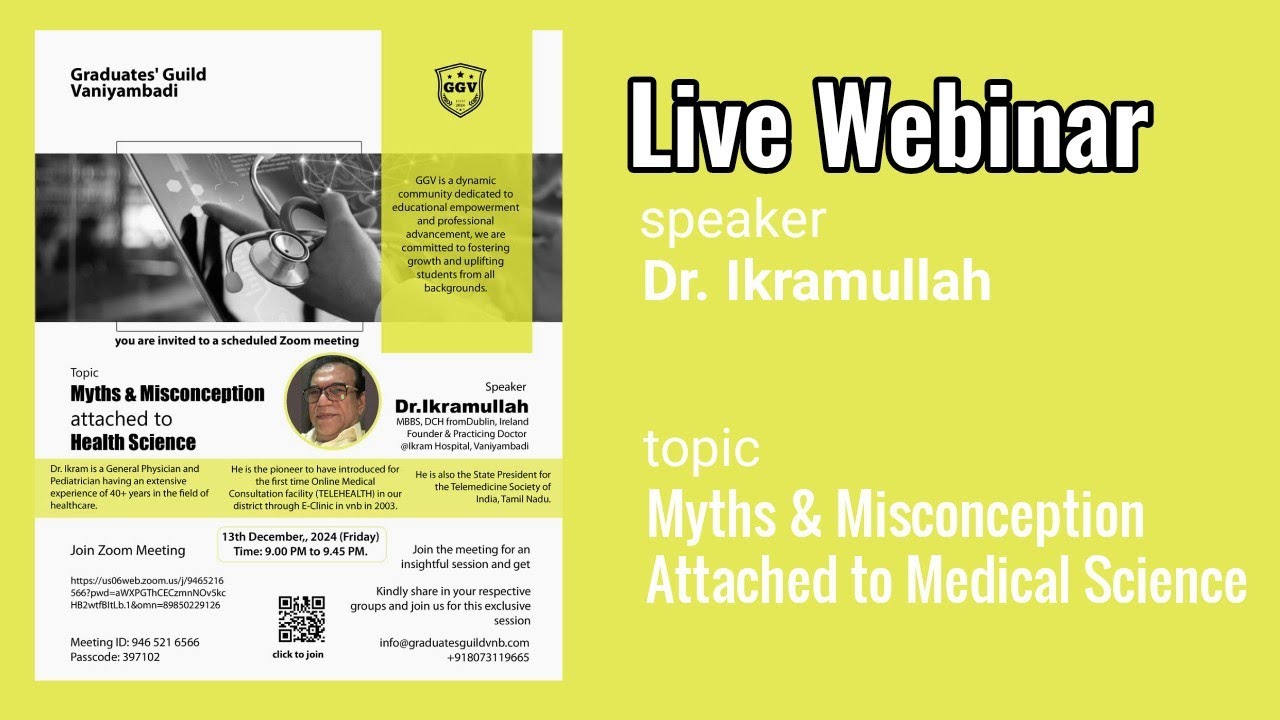 Series 007 : Dr Ikramullah on "Myths & Misconceptions" on 14th December ...