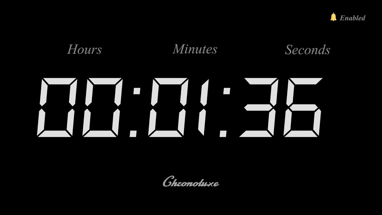 1-Minute 36 Second Timer | Clean and Sleek Countdown - YouTube