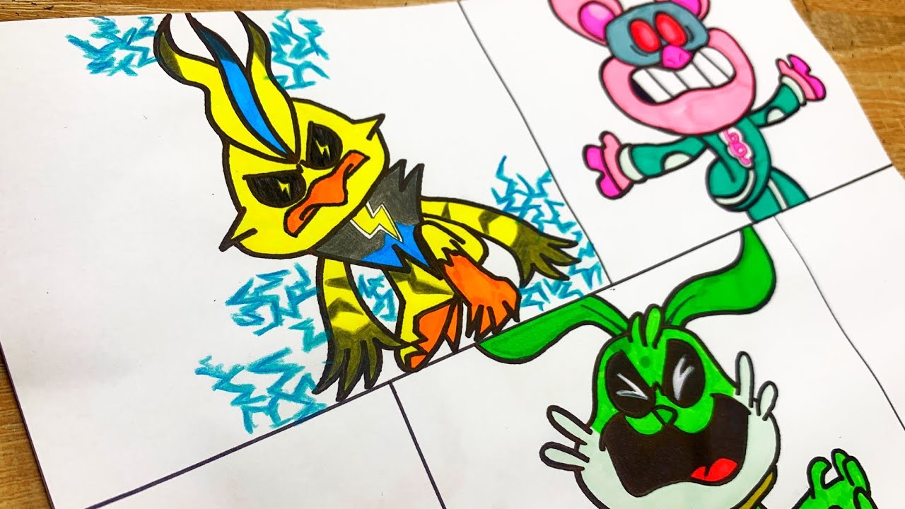 Drawing SMILING CREATURES ONLY They Are SUPERHEROES | POPPY PLAYTIME 3 ...