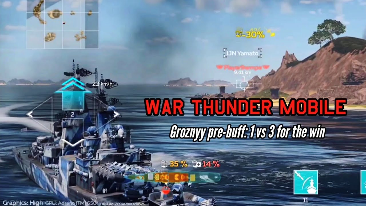 Groznyy pre-buff: 1 vs 3 for the win! - War Thunder Mobile - YouTube