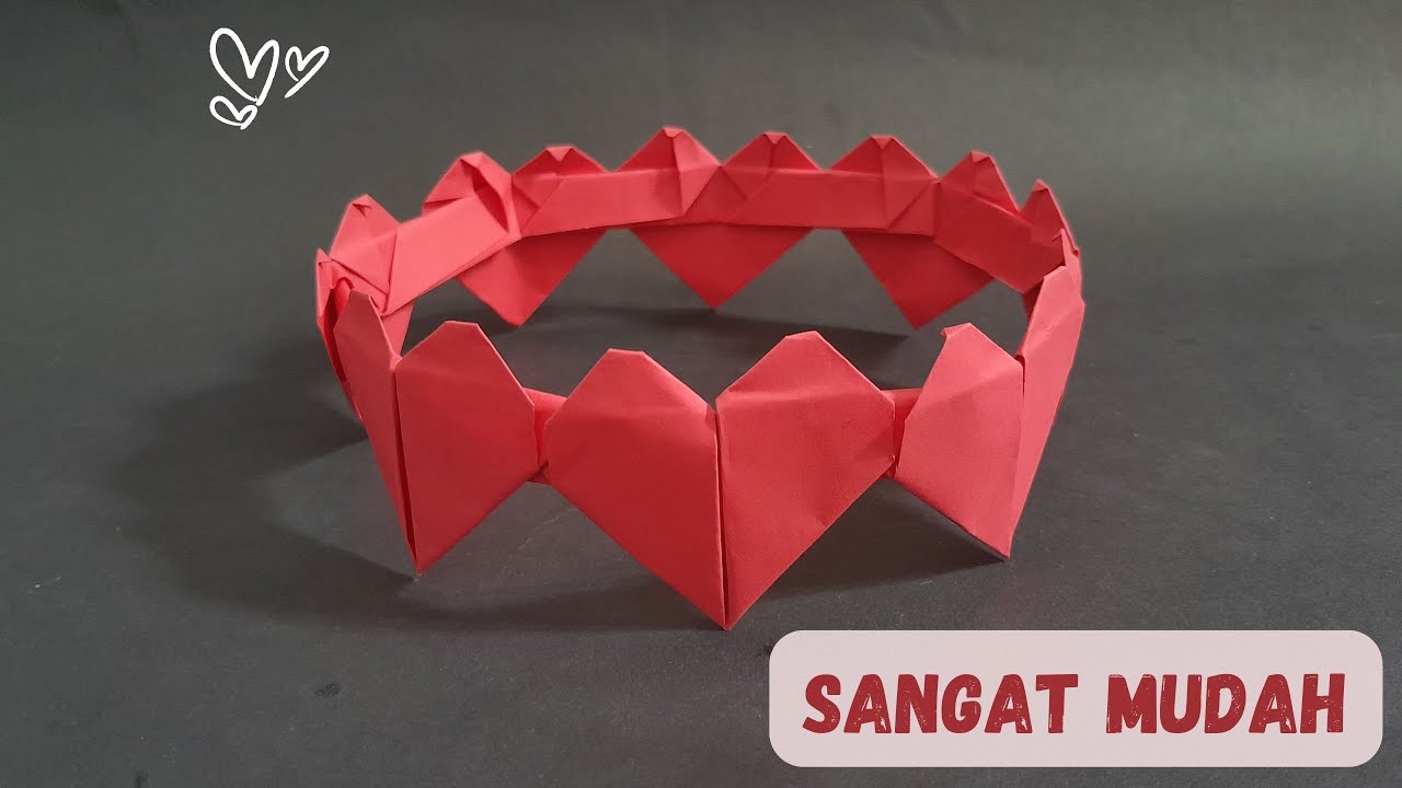 Cara Membuat Mahkota Hati dari Kertas Origami Mudah untuk Pemula|How to ...