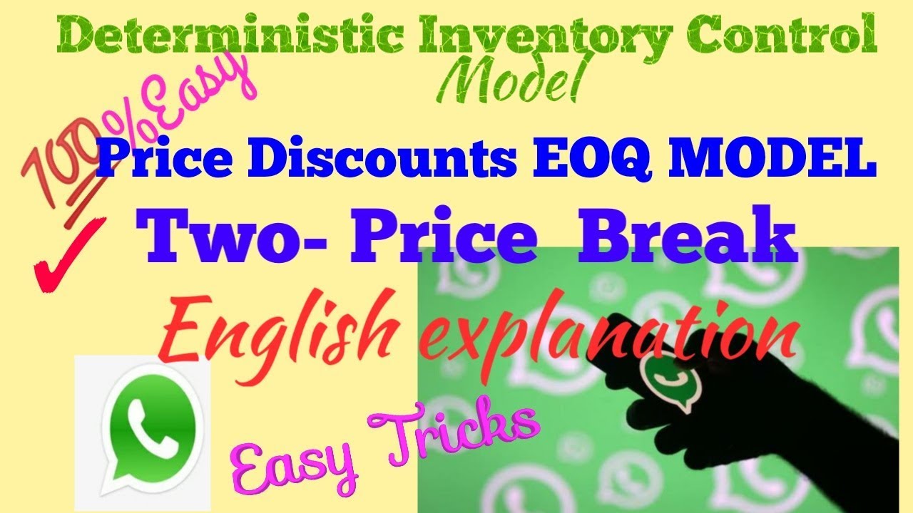 Price Discount EOQ model with Two price break Inventory model English ...